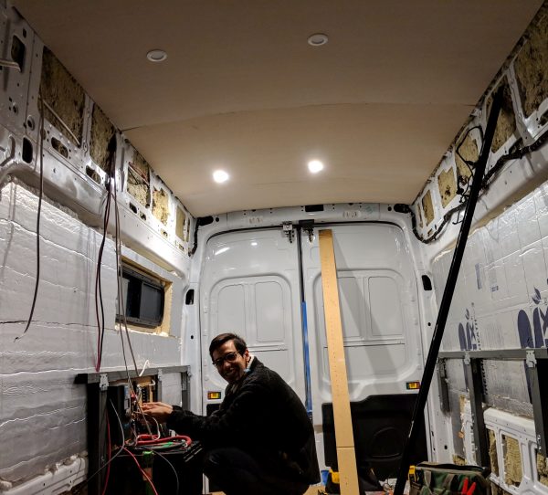 Ceiling Panel Installation in Camper Van Conversion » VanConverts.com